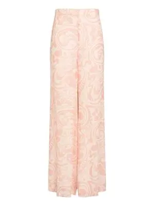 Zimmermann Printed Chiffon Flared Pants - Blush