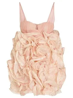 Zimmermann Printed Linen And Silk-blend Mini Dress - Blush