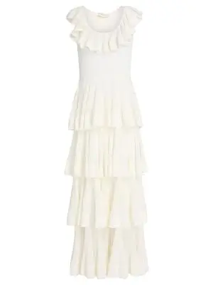 Zimmermann Tiered Cotton-blend Maxi Dress - Ivory