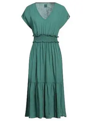 120% Lino Midi Linen Dress - Green
