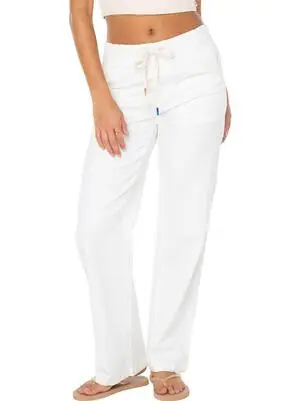 Roxy Twill Wide-leg Pants - Cloud Dancer