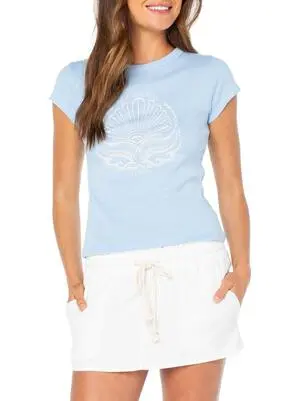 Roxy Save Our Seas '90s Graphic Baby Tee - Airy Blue