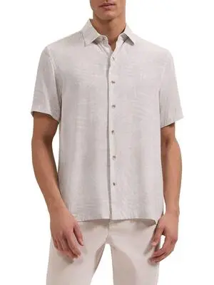 Bugatchi Vero Shaped Fit Microdot Short Sleeve Button-up Shirt - White