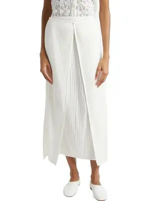 EENK Flowy Pleated Knit Skirt - Ivory
