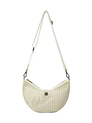 THINK ROYLN Leather Shoulder Bag Cream Perforated Leather