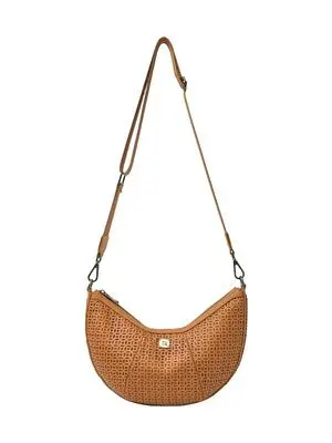 THINK ROYLN Leather Shoulder Bag Terracotta Perforated Leather
