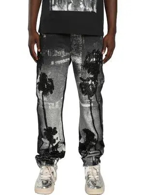 PURPLE BRAND Beaded Palm Jeans - Black