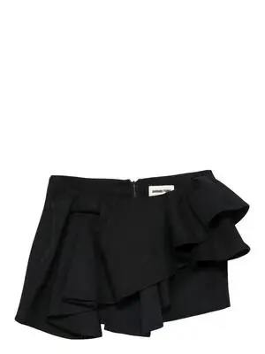 SHUSHU/TONG Asymmetrical Mini Skirt With Bow And Ruffle - Blue