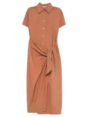 CALIBAN Tie-waist Midi Dress - Brown