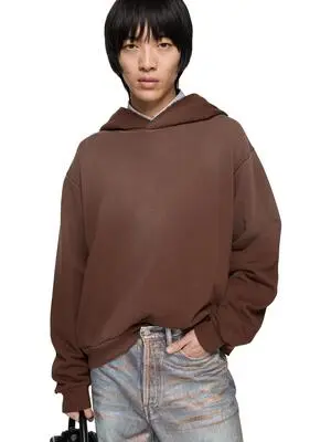 Acne Studios Fleece Logo Hoodie - Chocolate Brown
