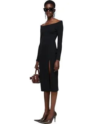 Acne Studios Long Sleeve Midi Dress - Black