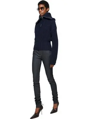 Acne Studios Wool Half-zip Knit - Navy