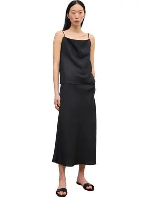 HOUSE OF DAGMAR Waterfall Linen Blend Top - Black