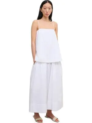 HOUSE OF DAGMAR Cotton Strap Midi Dress - White