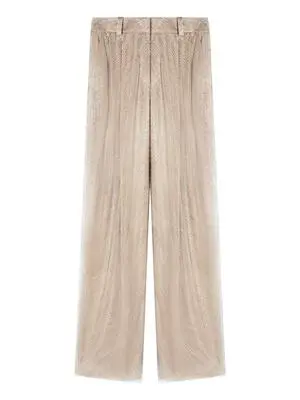Giorgio Armani Pleated Silk Trousers With Rhinestone Embroidery - Patterned