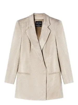 Giorgio Armani Single-breasted Rhinestone-embroidered Silk Jacket - Patterned