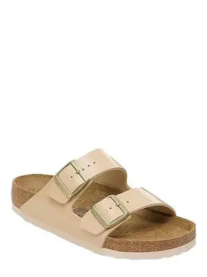 Pink Birkenstock Arizona Patent Sandals - Beige