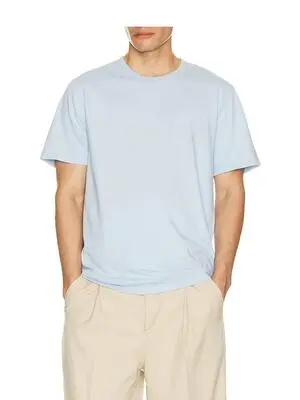 Vince Garment Dye Short Sleeve Tee In Baby Blue - Washed Rainwater