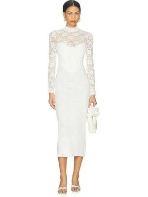 Bardot Carmen Lace Corset Midi Dress - Orchid White