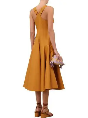 ZIMMERMANNWEAR Luna Drill Utility Midi Dress - Mustard
