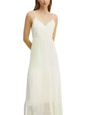 MORGAN Embroidered Tiered Maxi Dress - White