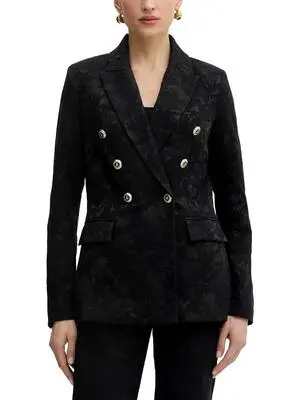 MORGAN Patterned Double-breasted Blazer - Black