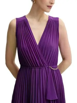 MORGAN Pleated Chain Maxi Dress - Purple