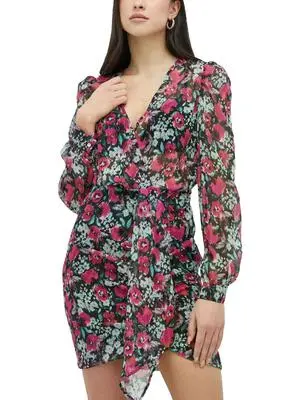 MORGAN Floral V-neck Mini Dress - Pink