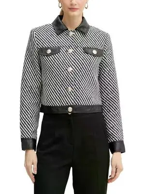 MORGAN Diagonal Pattern Pocket Jacket - Black