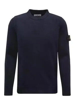 Stone Island Crewneck Patch Sweater - Blue
