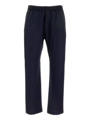 Barena Venezia Elasticated Virgin Wool Trousers - Blue