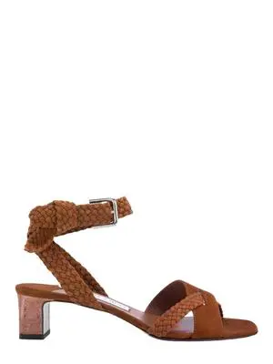 JIMMY CHOO Braided-strap Sandals - Brown