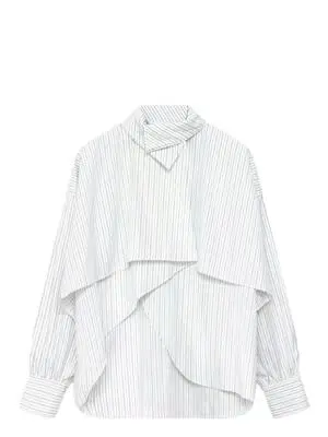 MARGAUX LONNBERG Bird Striped Blouse White