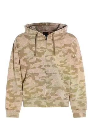 DAILY PAPER Camo-print Zip-up Hoodie - Neutrals