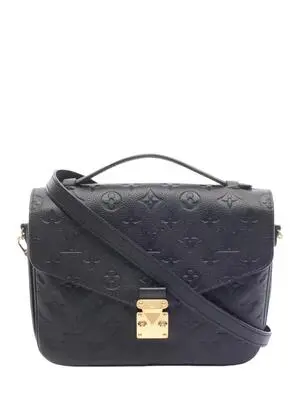 LOUIS VUITTON 2018 Monogram Empreinte Pochette Metis Satchel - Black