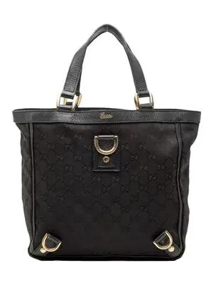 Gucci Gg Canvas Abbey D-ring Tote Bag - Black