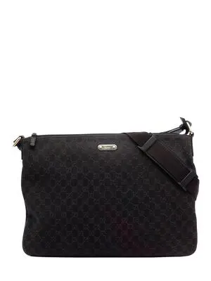 Gucci Gg Denim Crossbody Bag - Brown