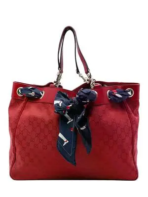 Gucci Large Gg Canvas Positano Tote Bag - Red