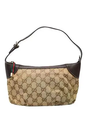 Gucci Gg Canvas Web Handbag - Brown