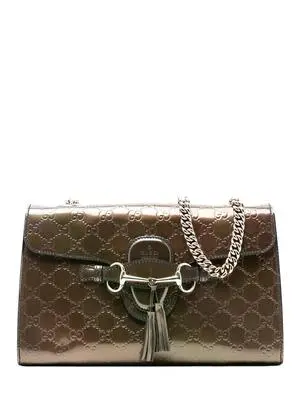 Gucci Medium Patent Sima Emily Shoulder Bag - Brown