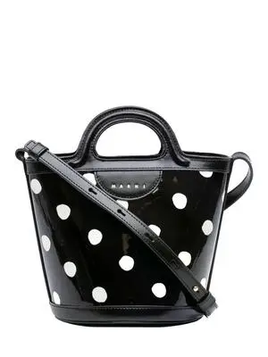 Marni Patent Polka Dot Tropicalia Satchel - Black