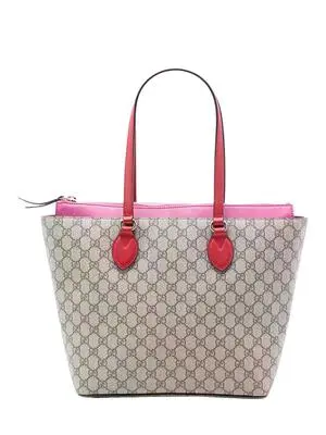 Gucci Medium Gg Supreme Linea A Zip Tote - Brown
