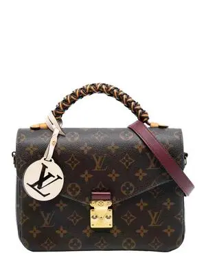 LOUIS VUITTON 2019 Monogram Braided Pochette Metis Satchel - Brown