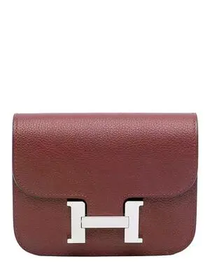 Hermès Clemence Constance Slim Wallet - Red