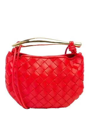 Bottega Veneta Intrecciato Sardine Satchel Red