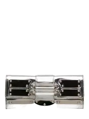 Gucci 2016-2026 Patent Leather Mirror Clutch - Silver