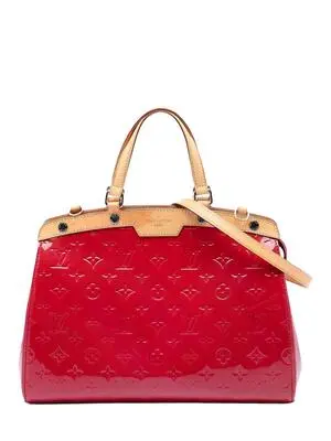 LOUIS VUITTON 2014 Monogram Vernis Brea Mm Satchel - Red