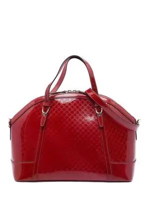 Gucci Large Microssima Patent Dome Satchel - Red