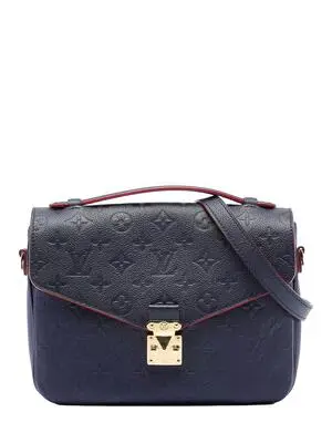LOUIS VUITTON 2017 Monogram Empreinte Pochette Metis Satchel - Blue