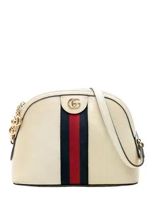 Gucci Small Calfskin Ophidia Dome Crossbody Bag - White